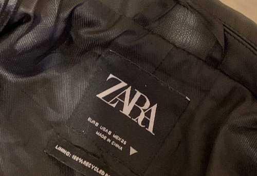 Zara кожаный черный пиджак вечернее платье