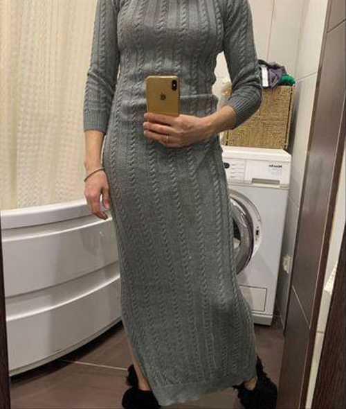 Рубашка Zara, Вязаное платье длинное 42-46 размер
