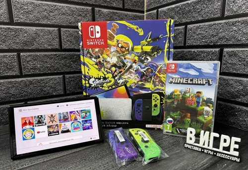 Новый Switch oled Splatoon с играми Fortnite и др