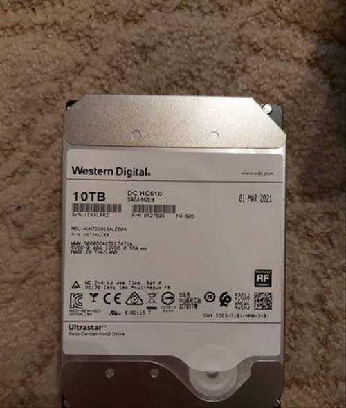 Жесткий диск WD Ultrastar 10tb