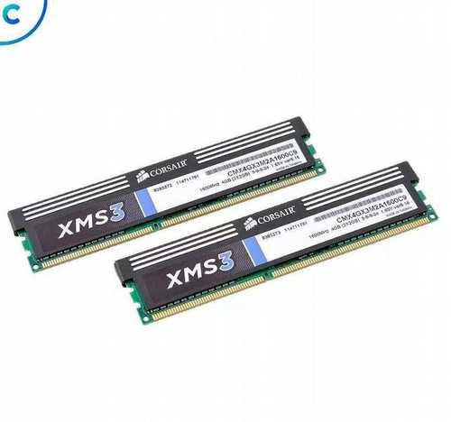 Оперативная память DDR3 4GB (2x2GB) 1600MHz Corsair XMS3 CMX4GX3M2A1600C9 Б.У