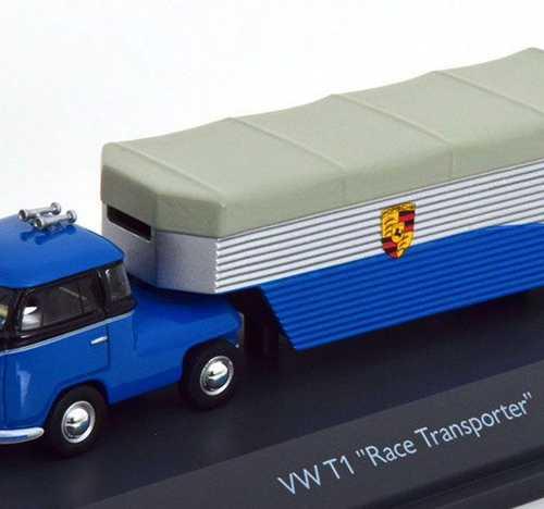 Volkswagen T1 гоноч.транспортер Porsche 1:64 Yu-Ra