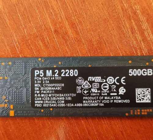 NVMe SSD Crucial P5 500Gb (CT500P5SSD8)
