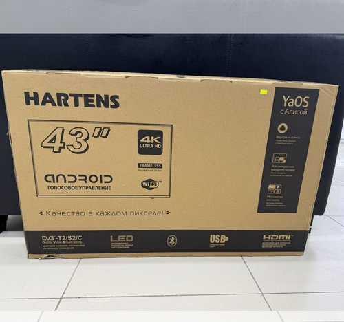 Телевизор Hartens 43 дюмов 4k смарт, Алиса