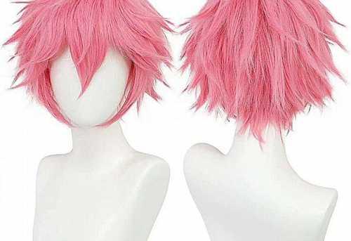 Розовый короткий парик