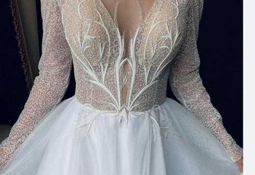 Свадебное платье миди длина