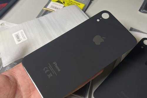 Стекло корпуса iPhone XR (черный) с увеличенным