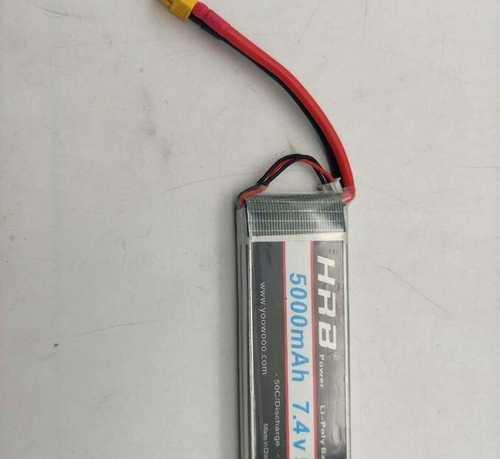 Литий-полимерный аккумулятор HRB 5000 mAh, 7.4V