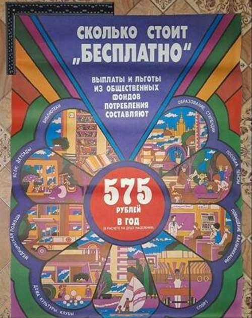 Оригинальный советский плакат СССР