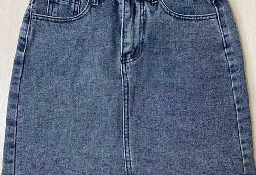 Юбка джинсовая серая, 42 размер