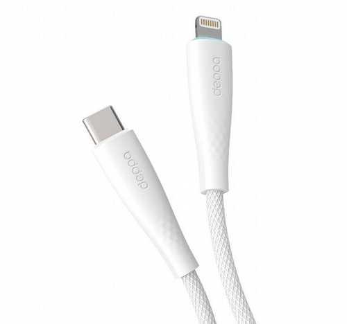 Кабель Deppa Fly USB-C - Lightning 1м, белый