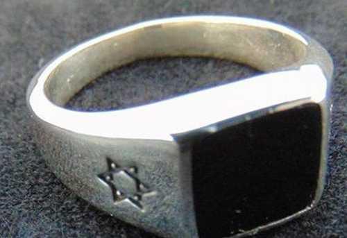 Серебряное кольцо Звезда Давида перстень с Агатом