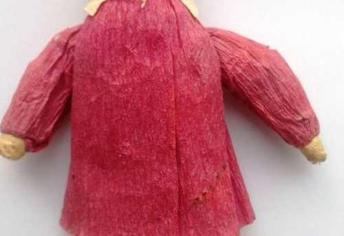 Ватная елочная игрушка девочка в пальто