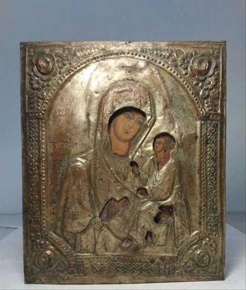 Икона старинная Тихвинская Богородица