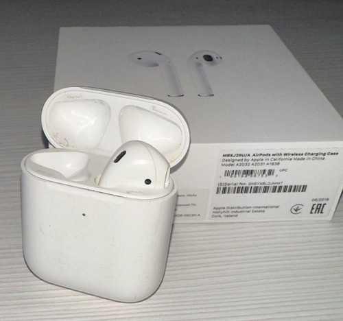 Apple AirPods 2 (кейс с беспроводной зарядкой)