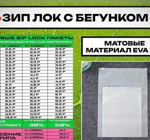 Пакеты зип лок матовые ZIP lock с бегунком для WB