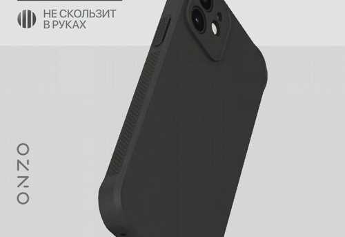 Чехол на Айфон 12 противоударный матовый черный iP