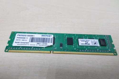 Оперативная память Patriot Memory 2 гб DDR3 1333 М