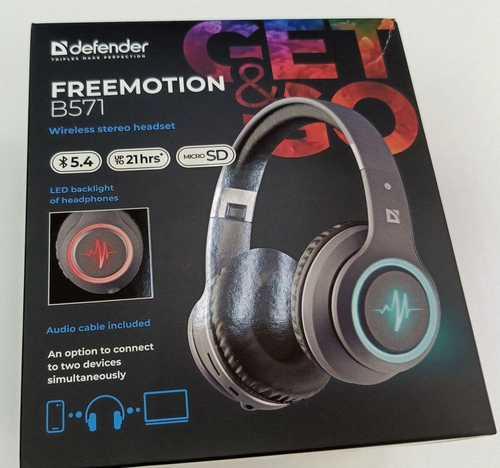 Наушники Беспроводные Накладные Defender FreeMotion B571