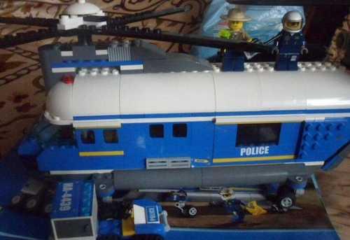 Лего машинки, полиция,вертолет