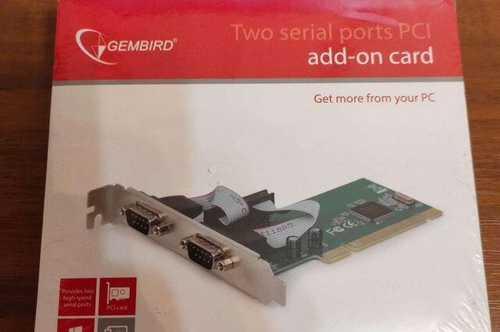 Two serial ports PCI add-on card gembird новый