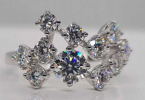 Кольцо с бриллиантами (муассанитами) 1,5ct