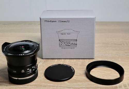 Объектив TTartisan 7.5mm f/2 Canon ef-m