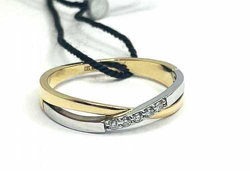 Золотое кольцо с бриллиантами 18,5 р-р (кд23)