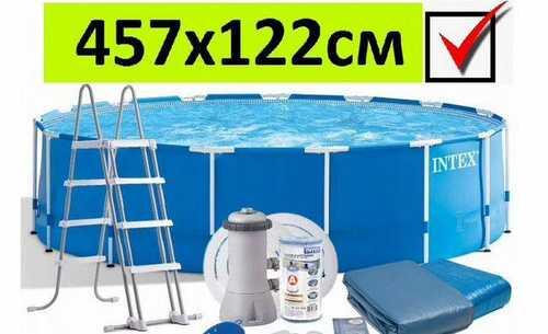 28242 Каркасный бассейн круглый 457х122 см новый