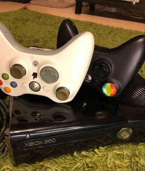 Xbox 360 прошитый + 2 контр + гитара Guitar Hero