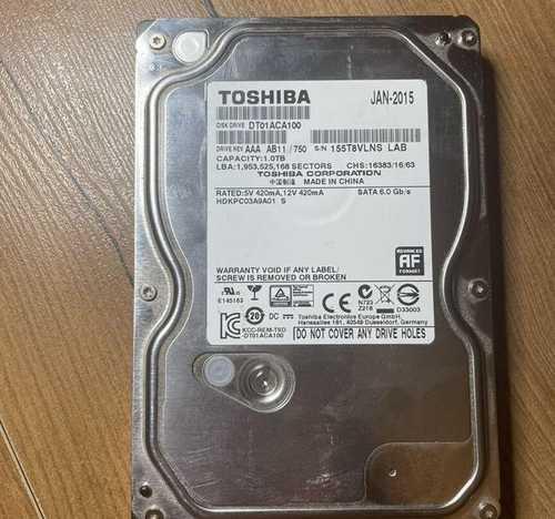 Жесткий диск Toshiba 1 тб