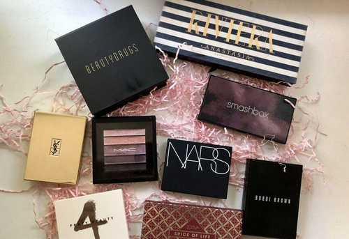 Палетки теней fenty, ysl, nars, bobbi brown, mac