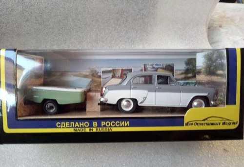 Москвич - 407" + прицеп "Скиф" 1/43