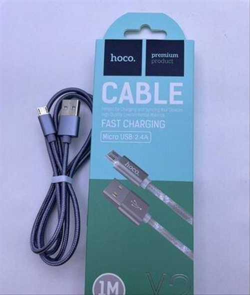 USB кабель microusb, 2.4А, 1м, ней