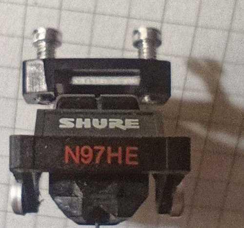 Катридж Shure N105E, игла N97HE, переходник