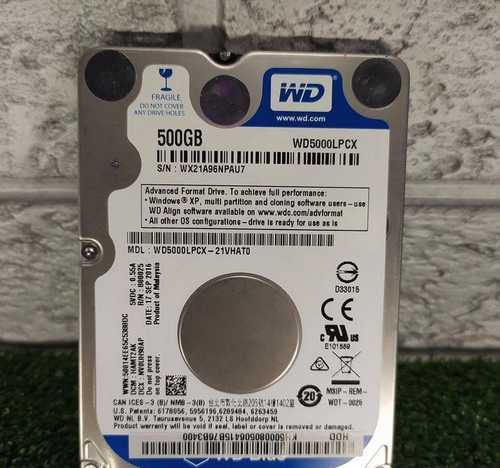 WD Blue WD5000lpcx 500GB