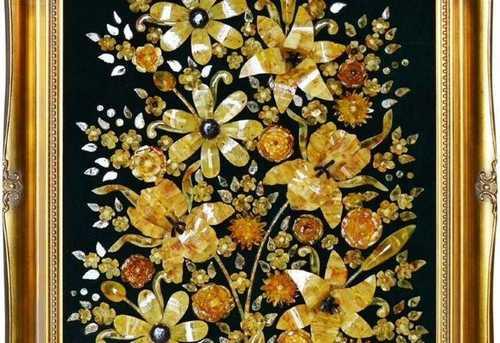 Панно из янтаря - Цветы Array