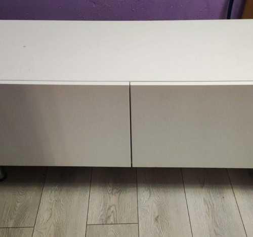Тумба под телевизор IKEA белая подвесная/напольная