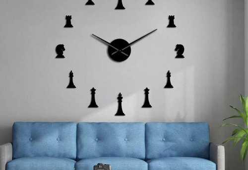 Часы настенные "Шахматы" черные
