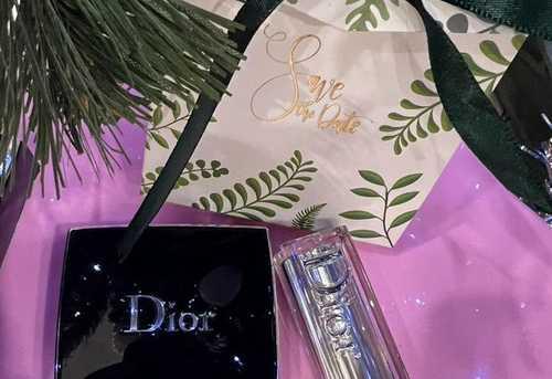 Набор косметики Dior помада и тени румяна