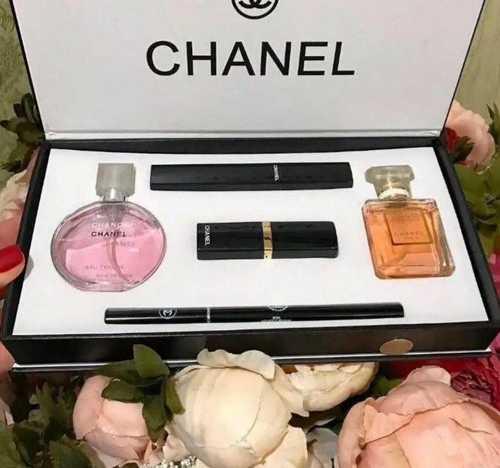 Подарочный набор косметики с духами 5 в 1 chanel