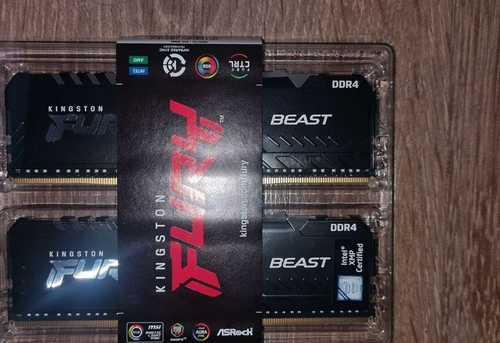 Озу Kingston Fury Beast 32 DDR4 - 2x 16гб 3600мгц