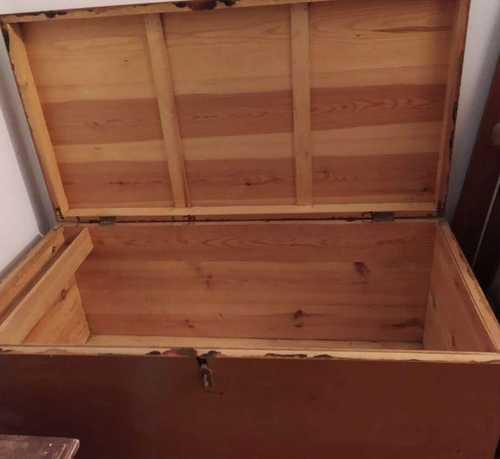Сундук деревянный старинный большой 120 *60*58см