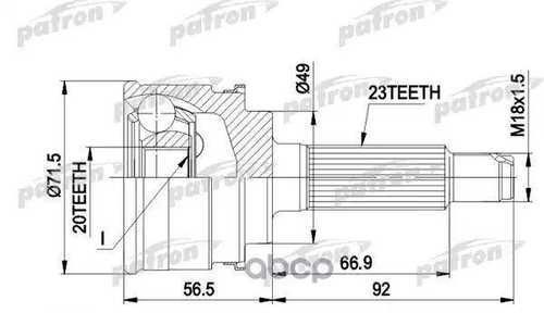 Шрус наружн к-кт 23x49x20 suzuki: alto III 94