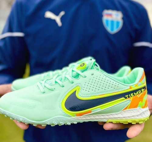 Сороконожки Nike Tiempo Legend 9 Light Green&Orange