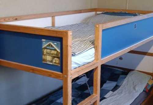 Деревянная двухэтажная кровать из IKEA. 200х90см