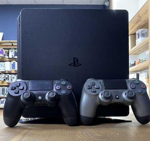 PlayStation 4 Slim 500 гб HDD, 2 Геймпада