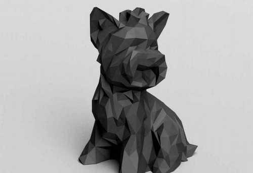 Статуэтка собаки породы Йорк полигональная h160мм