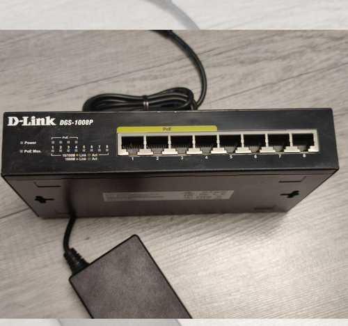 Сетевой коммутатор с POE D-Link DES-1008P