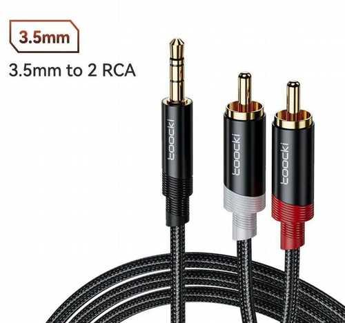 Кабель Tocki 3.5 mini Jack to 2 RCA